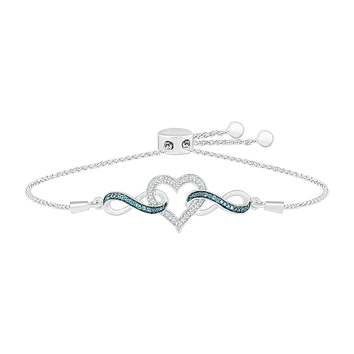 Click here for Womens Diamond Accent Natural Blue Diamond Sterlin... prices