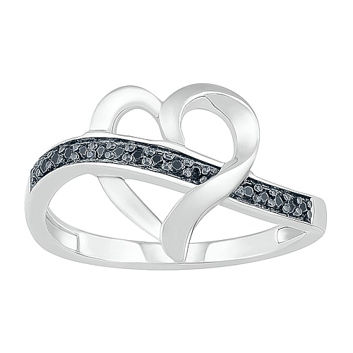 Click here for Womens Diamond Accent Natural Black Diamond Sterli... prices