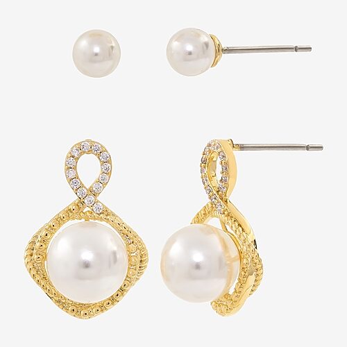 Click here for Sparkle Allure Womens Simulated Pearl 14K Gold Ove... prices