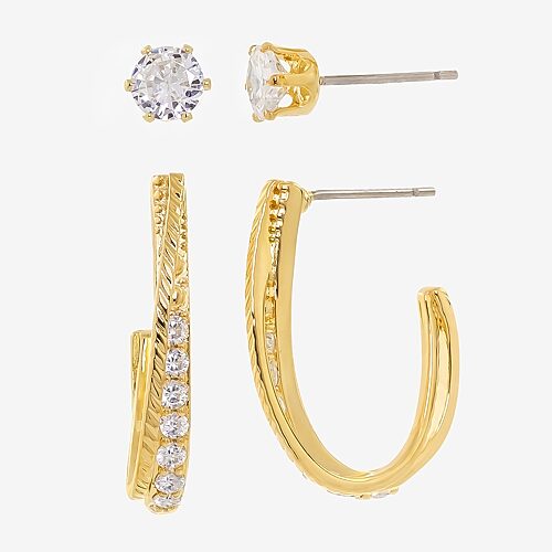 Click here for Sparkle Allure Womens Cubic Zirconia 14K Gold Over... prices