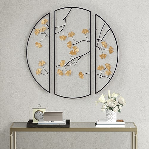 Click here for Madison Park Golden Gingko Leaves 3-pc. Floral Met... prices