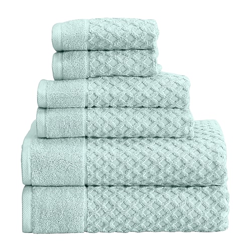 Click here for Linery Cotton Quick-Dry Textured 6 Pc Towel Set  O... prices