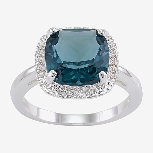 Click here for Sparkle Allure Womens Blue Crystal Pure Silver Ove... prices