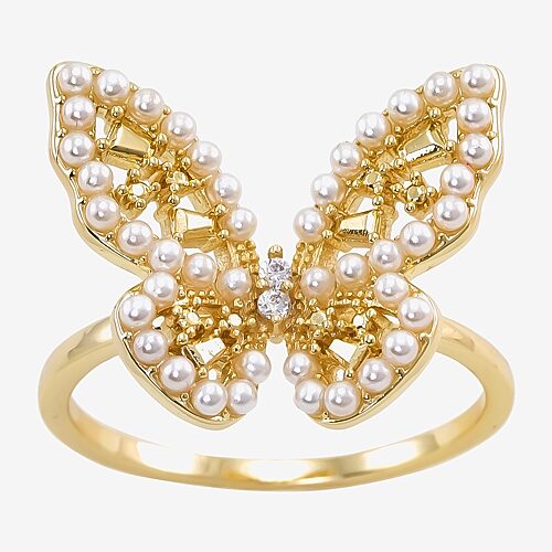 Click here for Sparkle Allure Womens White Simulated Pearl 14K Go... prices