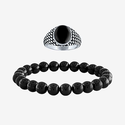 Click here for Mens Genuine Black Onyx Sterling Silver 2-pc. Jewe... prices