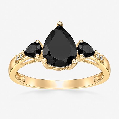 Click here for Womens Genuine Black Onyx 10K Gold Pear Cocktail R... prices