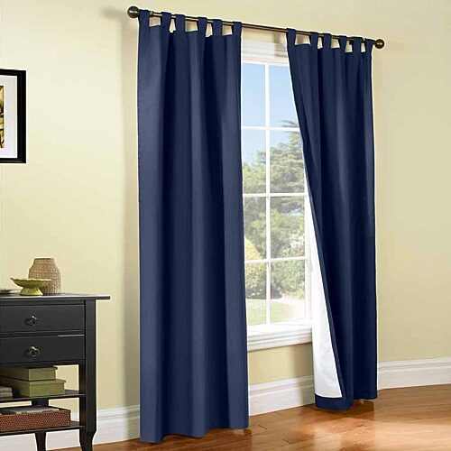 Click here for Weathermate Insulated Tab Curtain Pair - Navy prices