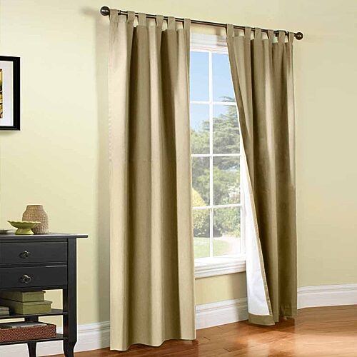 Click here for Weathermate Insulated Tab Curtain Pair - Khaki prices