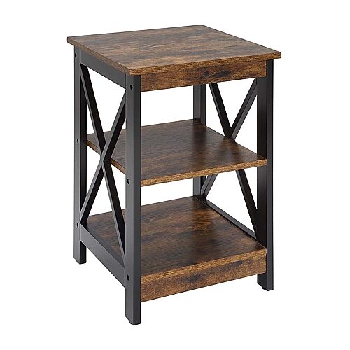Click here for Oxford End Table with Shelves  One Size  Brown prices