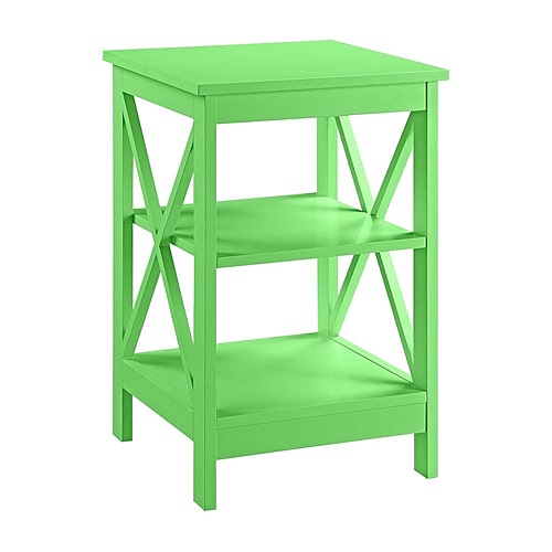 Oxford End Table with Shelves  One Size  Green