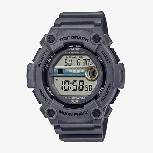Casio Mens Digital Watch with Gray Band- WS-1300H-8AVCF