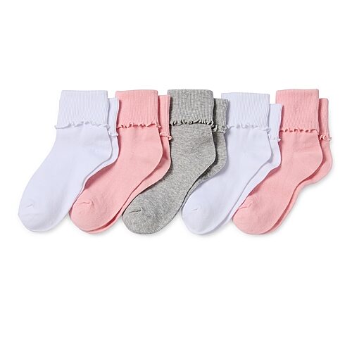 Click here for Thereabouts Little & Big Kid Girls 5 Pair Turncuff... prices