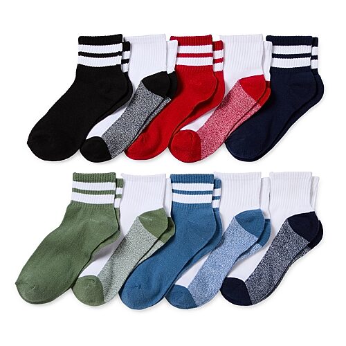 Click here for Thereabouts Little & Big Kid Boys 10 Pair Quarter... prices