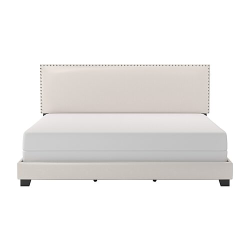 Click here for Gayle Nailheadtrim Rectangular Bed  One Size  Whit... prices