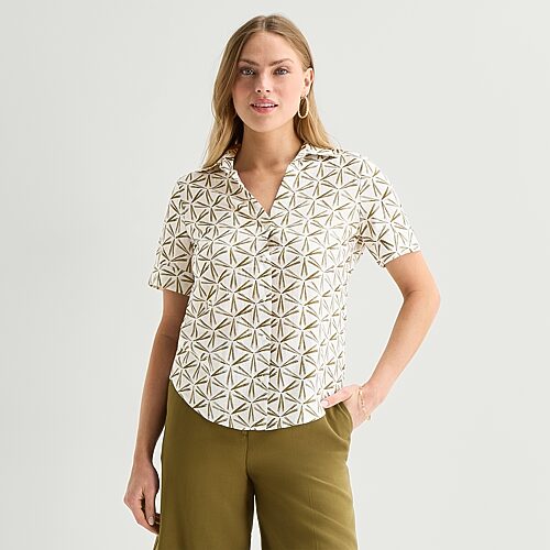 Click here for Worthington Womens Short Sleeve Slim Fit Blouse  X... prices