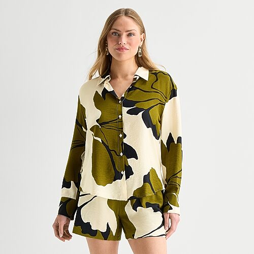 Click here for Worthington Womens Cuffed Long Sleeve Oversized Bu... prices