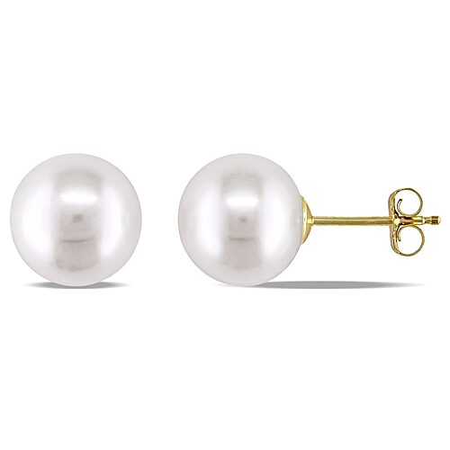 Click here for White Cultured Freshwater Pearl 14K Yellow Gold St... prices