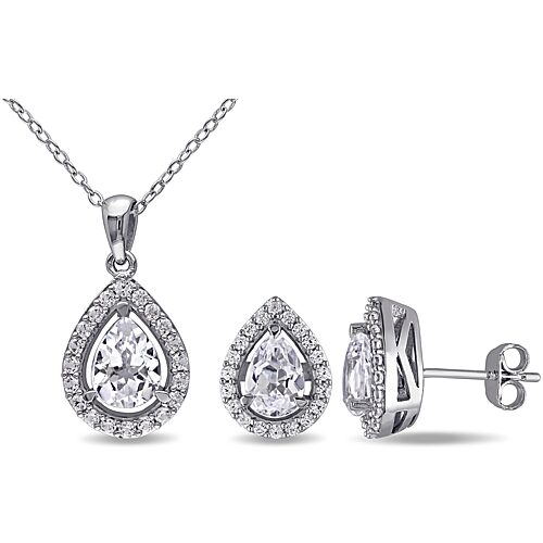 Click here for Lab-Created White Sapphire Sterling Silver Earring... prices