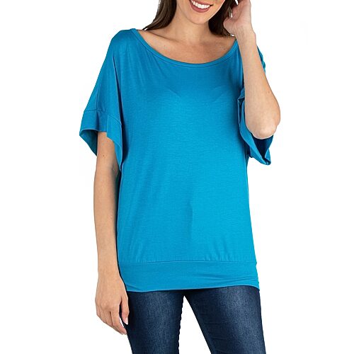 Click here for 24/7 Comfort Apparel Loose Fit Dolman Top with Wid... prices