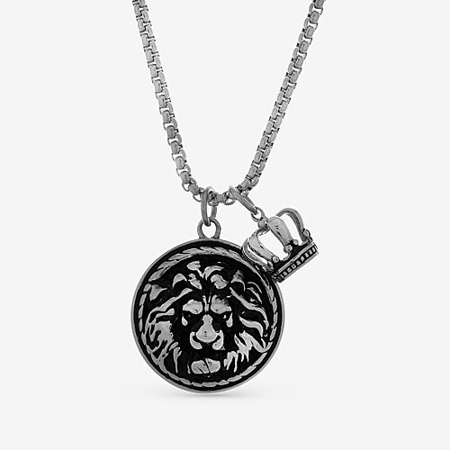 Click here for Lion Mens Stainless Steel Crown 24 Inch Pendant Ne... prices