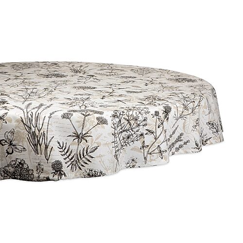 Click here for Botanical Print Table cloth 60 X 84 - Black prices