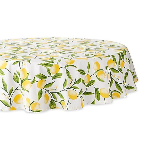 Click here for Lemon Bliss Print Table cloth 70 Round - Yellow prices