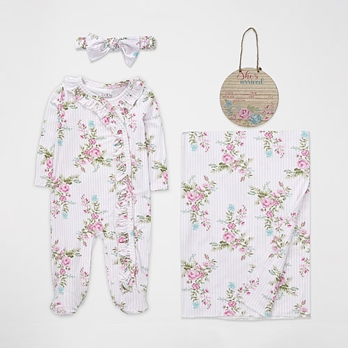 Click here for Baby Essentials Baby Girls 4-pc. Baby Clothing Set... prices