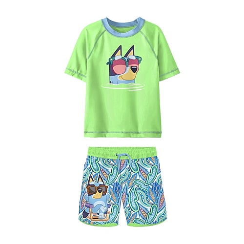 Click here for Toddler Boys UV Protection Bluey 2-pc. Rash Guard... prices