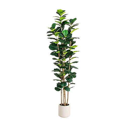 Click here for Nearly Natural 8ft Fiddle Leaf Decorative White In... prices
