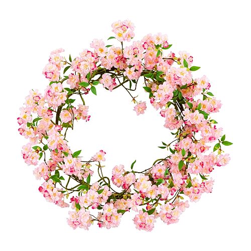 Click here for Nearly Natural 30 Pink Cherry Blossom Wreath  One... prices