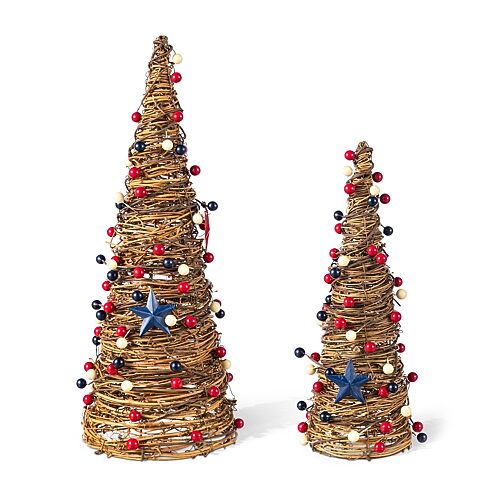 Click here for Glitzhome Stars And Berry Cone Tabletop Tree  One... prices