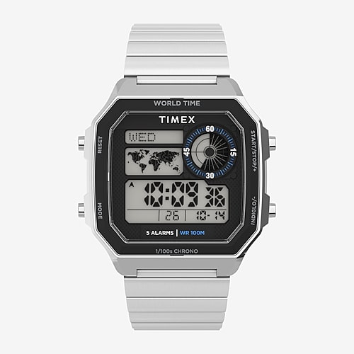 Click here for Timex Mens Digital Silver Tone Stainless Steel Bra... prices