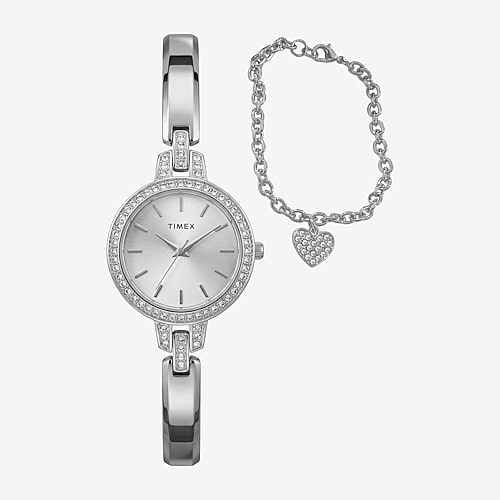 Click here for Timex Womens Silver Tone 2-pc. Watch Boxed Set Twg... prices