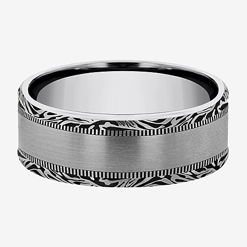 Click here for Mens 8MM Tungsten Wedding Band  7  Gray prices