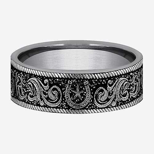 Click here for Mens 7MM Tungsten Wedding Band  9 1/2  Gray prices