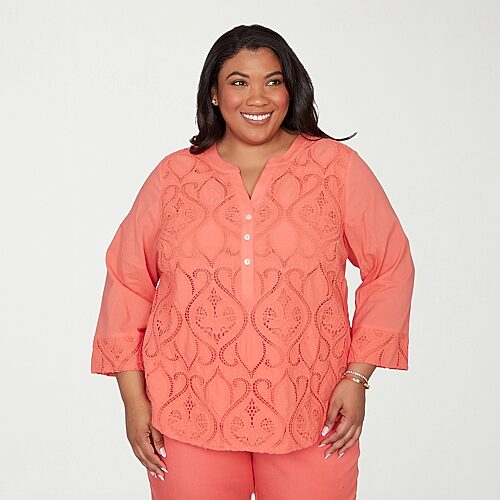 Click here for Alfred Dunner Resort Living Womens Plus V Neck Lon... prices