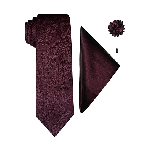 Click here for J. Ferrar Tonal Paisley Tie Set  One Size  Red prices