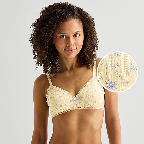 Click here for Arizona Body Cotton Pointelle with Lace Trim Brale... prices