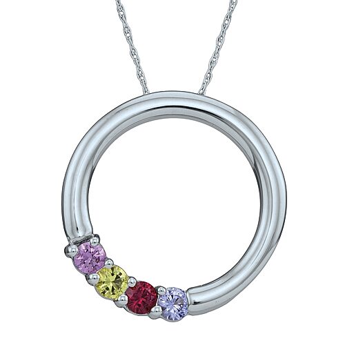 Click here for Personalized Simulated Birthstone Circle Pendant N... prices