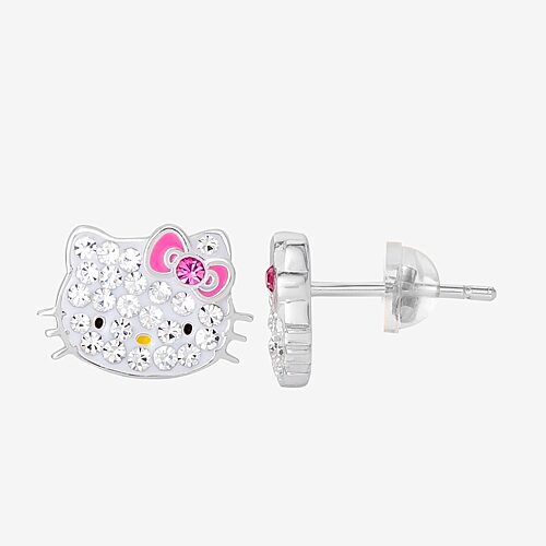 Click here for Girls White Crystal Sterling Silver 8.1mm Hello Ki... prices