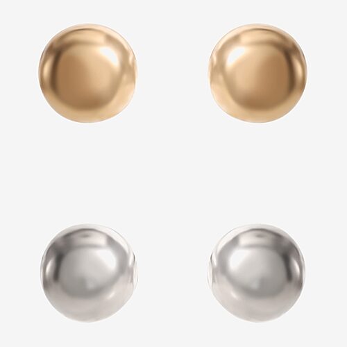 Click here for Girls 14K Gold Ball Earring Set  One Size prices