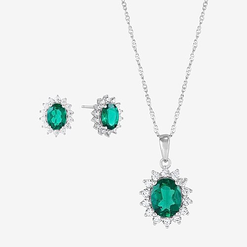 Click here for Gemstone Sterling Silver Oval 2-pc. Jewelry Set  O... prices
