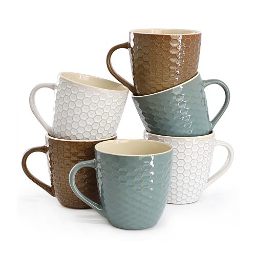 Elama Honey Bee Assorted 6-pc. Geometric Coffee Mug  One Size  Multiple Colors