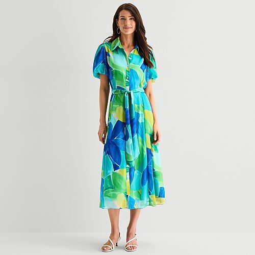Click here for Studio 1 Womens Short Sleeve Puffed Maxi Dress  8... prices