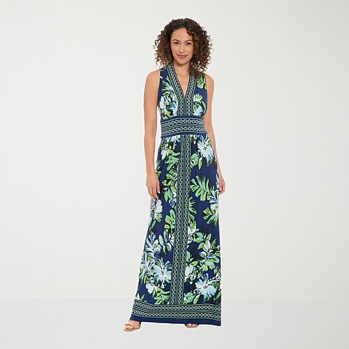 Click here for London Times Womens V Neck Sleeveless Maxi Dress... prices