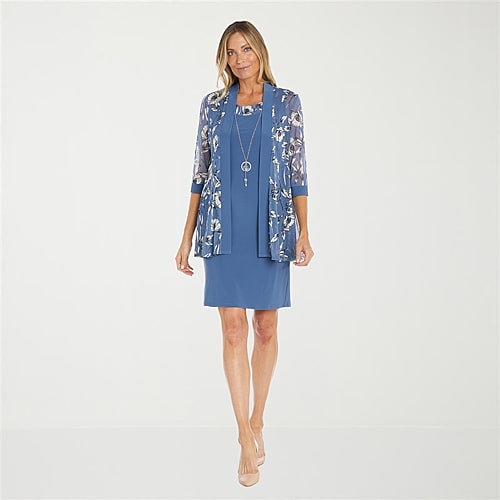 Click here for R & M Richards Womens Jacket Dress With Removable... prices
