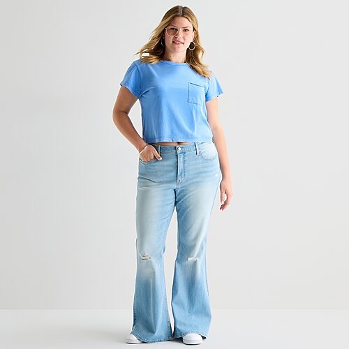 Click here for Arizona Womens Juniors Plus Low Rise Flare Leg Jea... prices