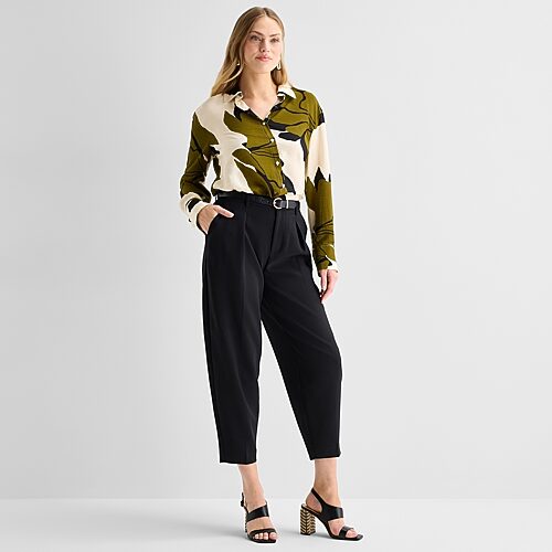 Click here for Worthington Womens Tapered Pleated Pant  18  Black prices