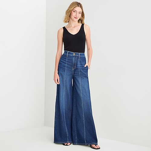 a.n.a Soft Drape Womens Wide Leg Jean  12  Blue