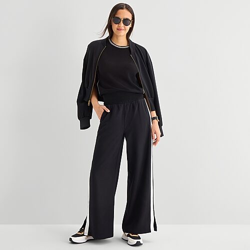 Click here for Stylus Womens Wide Leg High Rise Track Pant  X-sma... prices